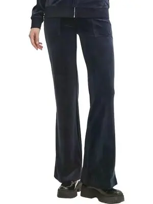 Juicy Couture Velour Pocket Trousers - Blue