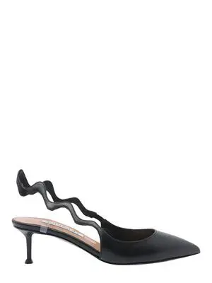AQUAZZURA Wave-detail Slingback Pumps - Black