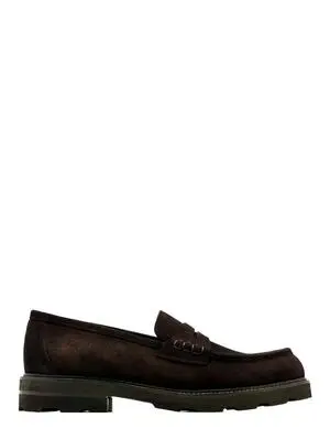 Brioni Penny-strap Suede Loafers - Brown