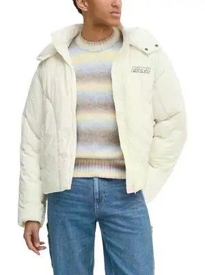 KARL KANI Hooded Quilted Puffer Jacket - White