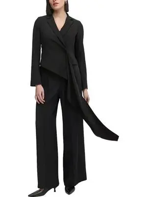 SANDRO FERRONE Asymmetric Draped Blazer - Black