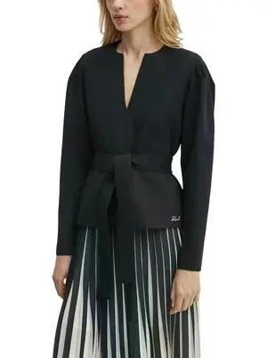 Karl Lagerfeld Belted Cardigan - Black