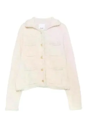 ALLUDE Frayed Pocket Cardigan - Neutrals