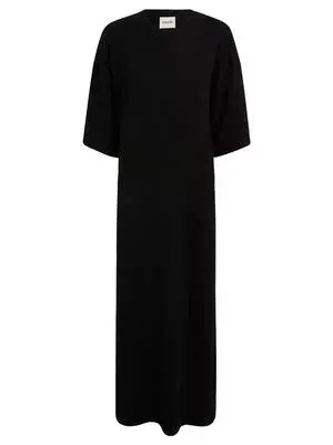 Khaite Crew-neck Maxi Dress - Black