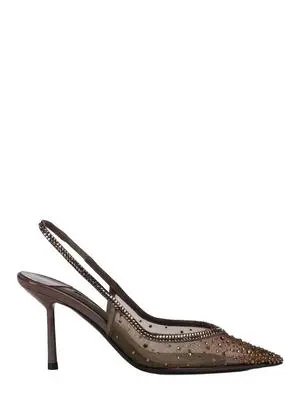 LE SILLA Nicole 90mm Crystal-embellished Slingback Pumps - Brown