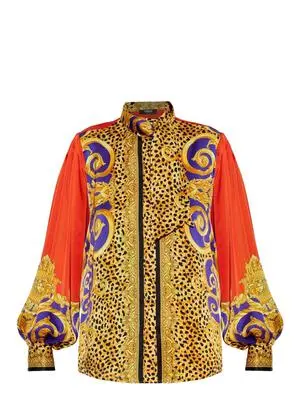 Versace Baroque-print Top - Orange