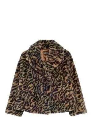 A.p.c. Leopard Print Double-breasted Jacket - Brown