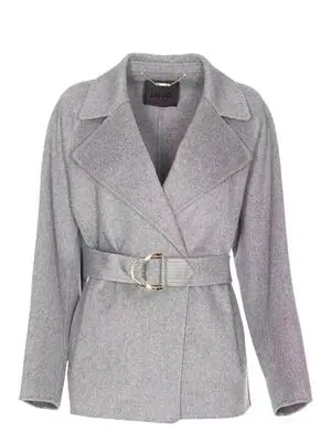Liu Jo Belted Double-breasted Coat - Grey
