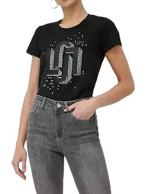 Liu Jo Logo Embellished T-shirt - Black
