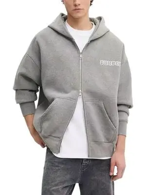 PURPLE BRAND Logo-print Zip-up Hoodie - Grey