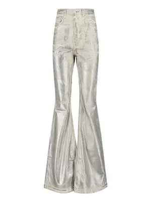 Rick Owens Cotton Trousers Silver