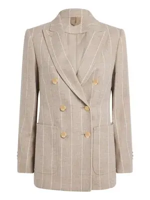 Max Mara Wool-blend Stripe Blazer - Beige