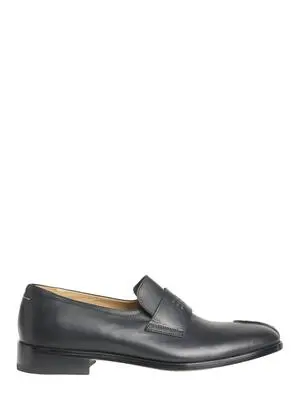 MAISON MARGIELA Leather Debossed Logo Loafers - Black