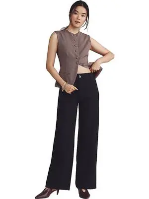 Maeve The Colette Ponte Full-length Wide-leg Trousers - Black
