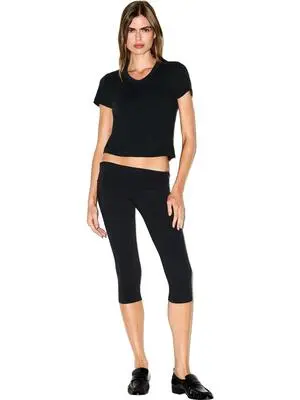 SKIMS Worn In Jersey Baby V Neck Tee Onyx