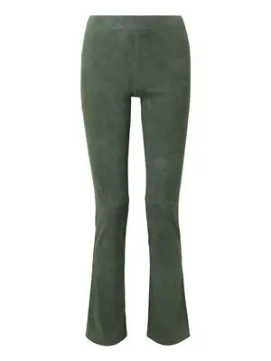 Stouls JP Paneled Suede Flared Pants Army Green