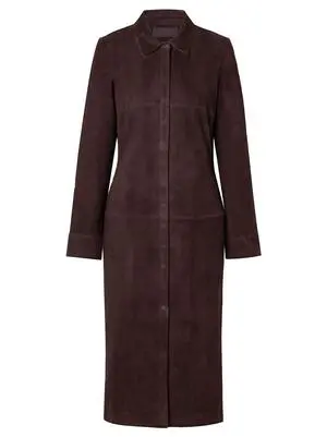Stouls Becky Suede Midi Shirt Dress - Brown