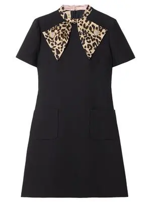 Valentino Garavani Embellished Pussy-bow Mini Dress - Black