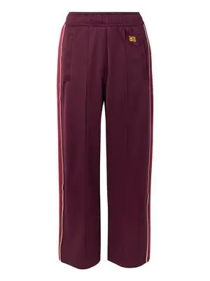 WALES BONNER Mantra Pointelle-trimmed Jersey Track Pants - Burgundy