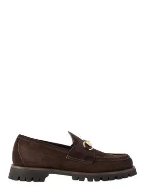 Gucci Horsebit-detailed Suede Loafers - Brown