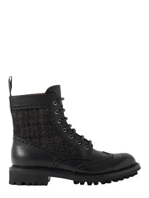 Church's Jacquard-paneled Leather Ankle Boots - Black