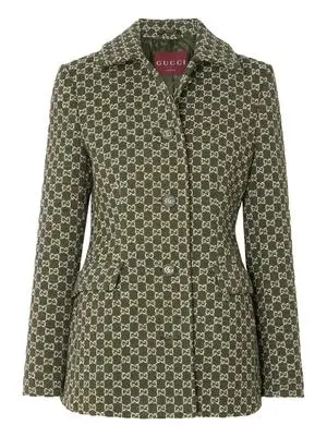 Gucci Jacquard-knit Cotton-blend Bouclé Jacket - Green