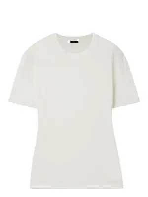 JOSEPH Cotton And Silk-blend Jersey T-shirt - White