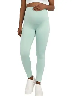 Motherhood Maternity Active Over The Belly Maternity Leggings - Whispering Blue