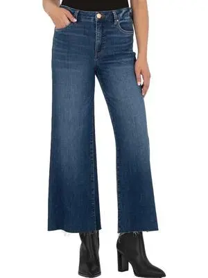 Kut From The Kloth High-waist Wide Leg Jeans With Raw Hem - Inexhaustible
