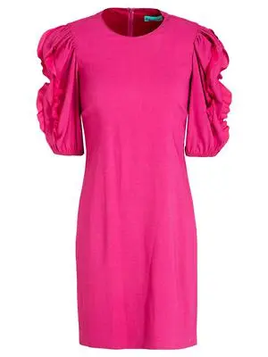 Red Valentino Cutout Ruffled Crepe Mini Dress - Fuchsia