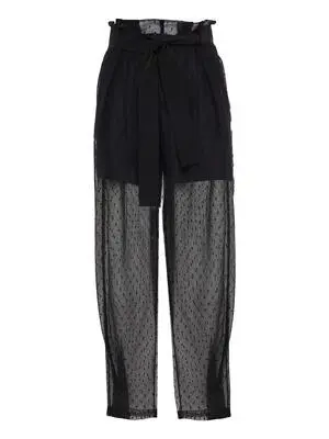 RED VALENTINO Belted Point D'Esprit Tapered Trousers