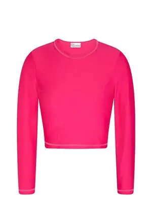 Red Valentino Cropped Stretch-jersey Top - Bright Pink