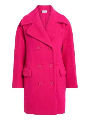 Red Valentino Double-breasted Bouclé Wool Coat - Fuchsia