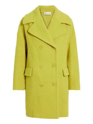 Red Valentino Double-breasted Bouclé Wool Coat - Lime Green