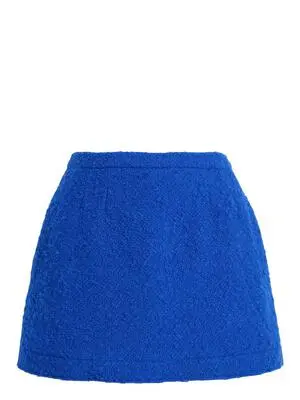 Red Valentino Skirt-effect Wool-blend Bouclé Shorts - Royal Blue