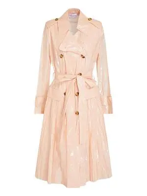 Red Valentino Coated Point D'esprit Trench Coat - Blush