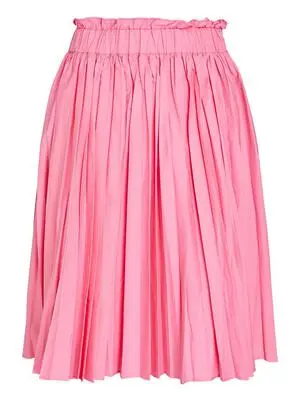 RED VALENTINO Pleated Cotton-Blend Skirt