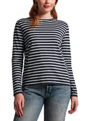 FRANCES VALENTINE Long Sleeve Striped T-shirt - Black