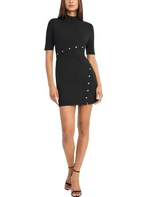 Maggy London Mock Neck Mini Dress - Black