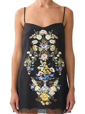 Camilla Floral Print Slip Dress - Ottoman Elegance