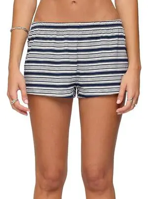 EDIKTED Striped Shorts - Navy