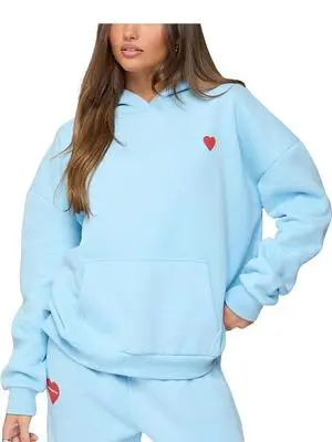 EDIKTED Hooded Sweatshirt - Light Blue