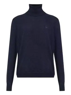 Bally Embroidered Roll-neck Jumper - Blue