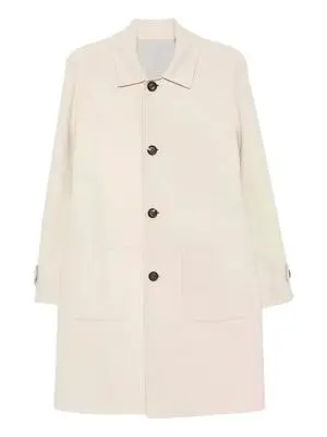 Eleventy Single-breasted Wool Coat - Neutrals