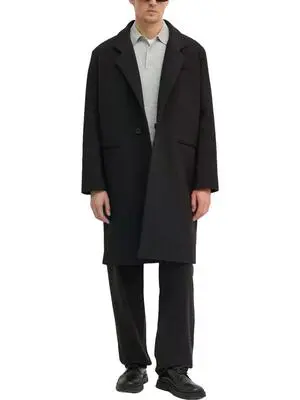 WON HUNDRED Single-breasted Pocket Coat - Black