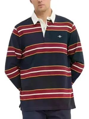 Gant Striped Rugby Polo Shirt Blue