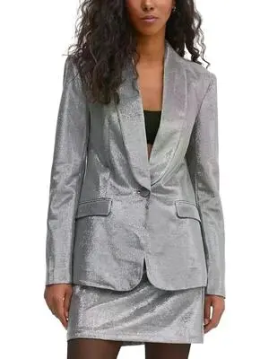 PEDRO DEL HIERRO Metallic Single-breasted Blazer - Grey