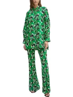 Diane Von Furstenberg Floral-print Shirt - Green