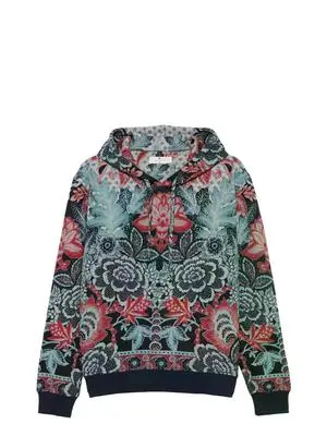 Etro Floral-print Hoodie - Blue