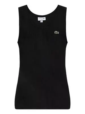 Lacoste Ribbed Knit Tank Top - Black